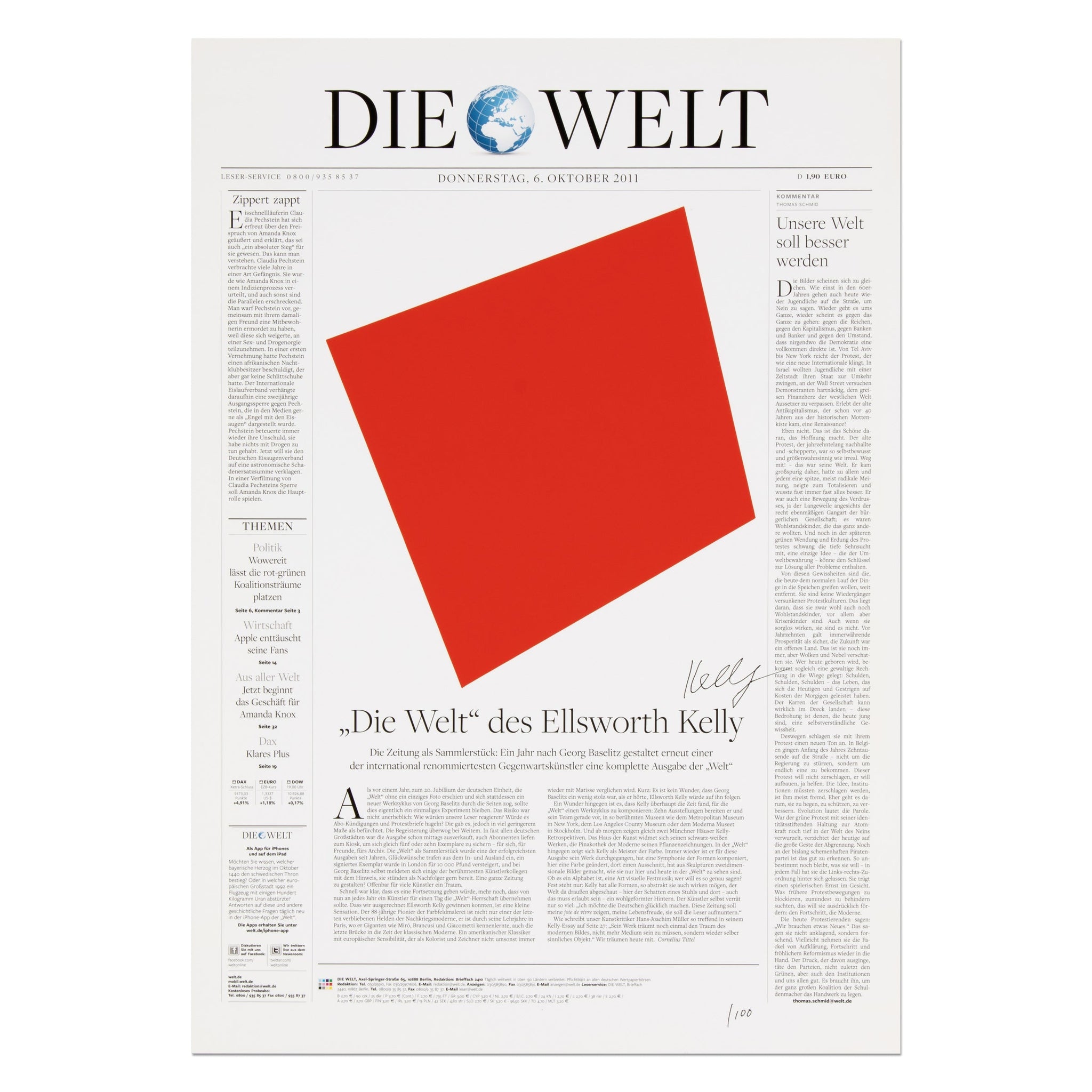 Ellsworth Kelly – Die Welt | Signed Print